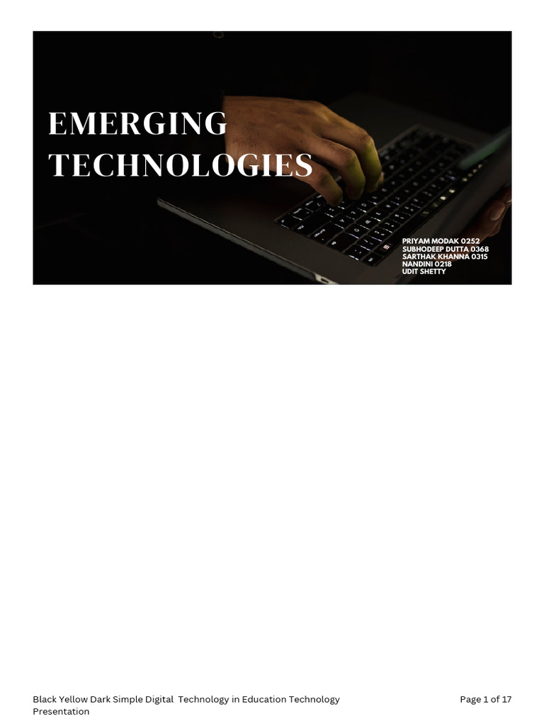Emerging Technologies GROUP 12 | PDF | Artificial Intelligence ...