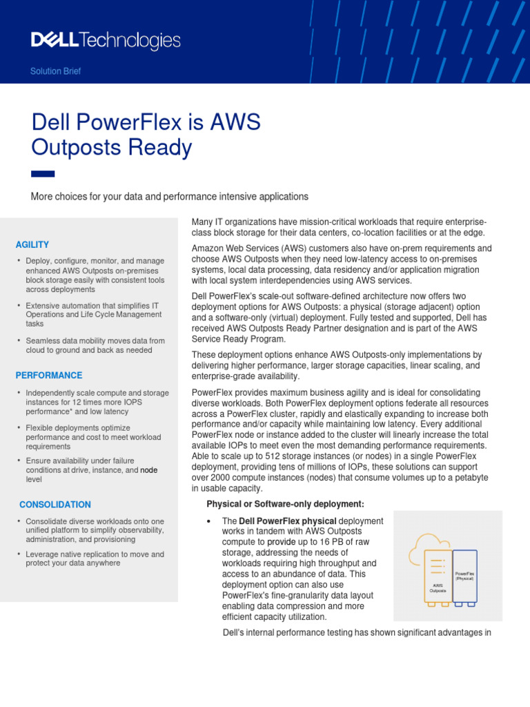 Powerflex Aws Outposts Solution Brief | PDF | Amazon Web Services | Scalability