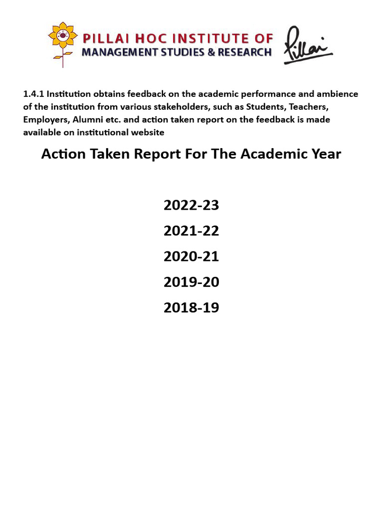 Action Taken Report 1 | PDF | Curriculum | Human Communication