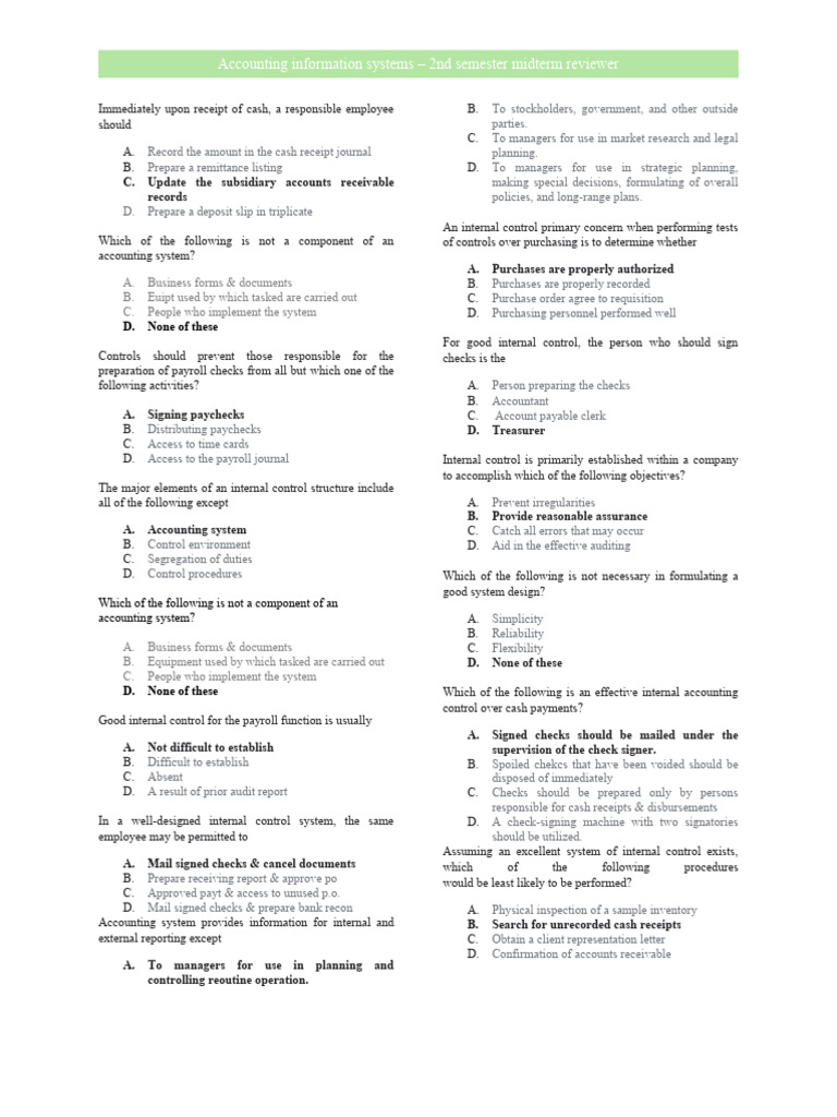 Internal Control and Accounting Systems Guide | PDF | Internal Control | Accounting