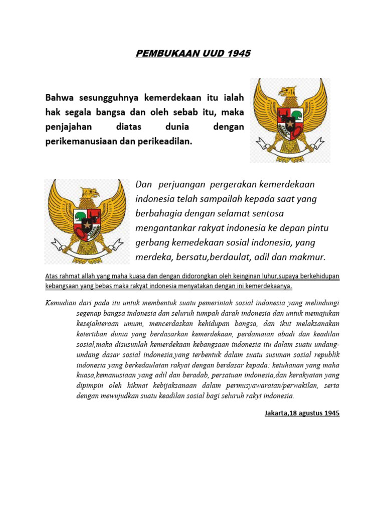 Pembukaan Uud 1945 | PDF