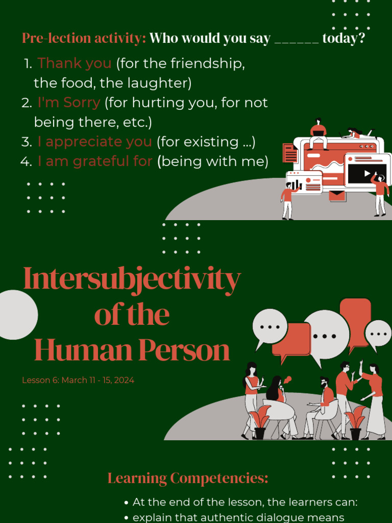 Lesson 6 Intersubjectivity of The Human Person | PDF | Liberal Arts ...