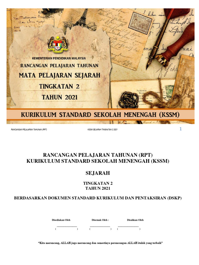 RPT 2021 Sej T2 | PDF