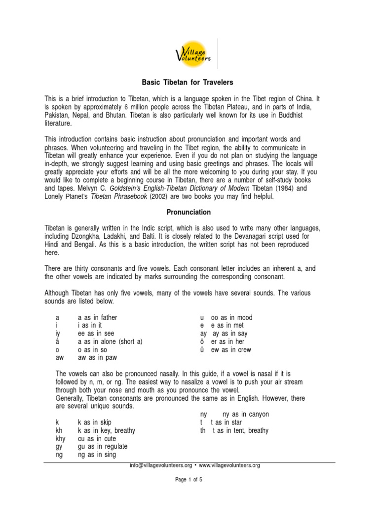 Tibetan Language Guide1 | PDF | Tibet | Languages Of Asia