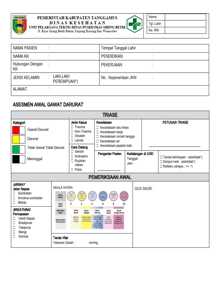 FORMULIR RM BARU PKM Siring Betik | PDF