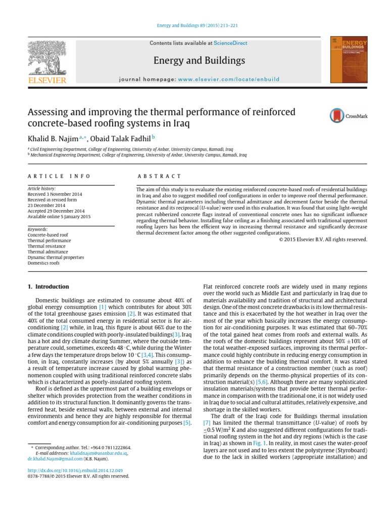 Improving Thermal Performance of Roofs in Iraq | PDF | Concrete | Heat ...