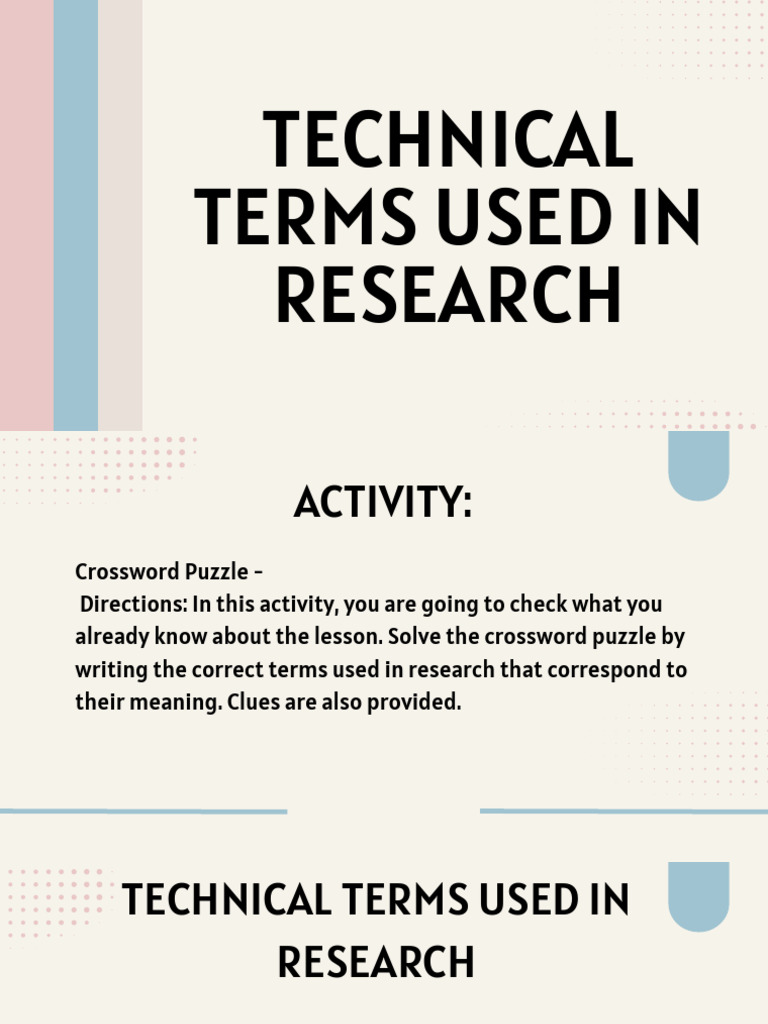 Technical Terms | PDF | Methodology | Scientific Method