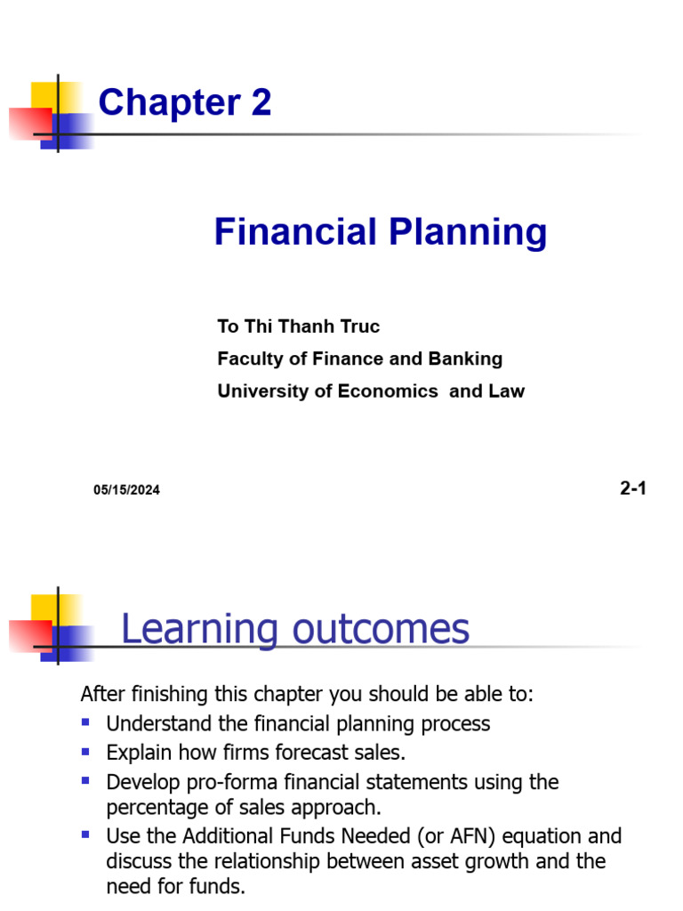 Chapter 2 Financial Planning and Forecasting | PDF | Dividend | Balance ...