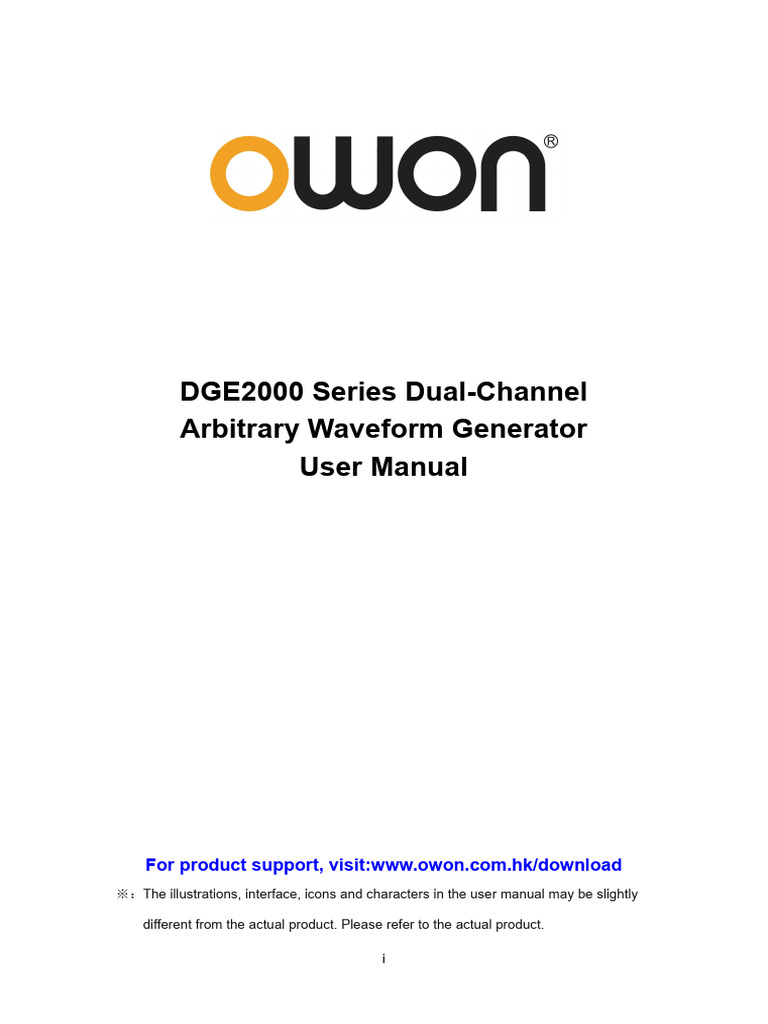 DGE2000 Arbitrary Waveform Generator User Manual | PDF | Phase (Waves ...