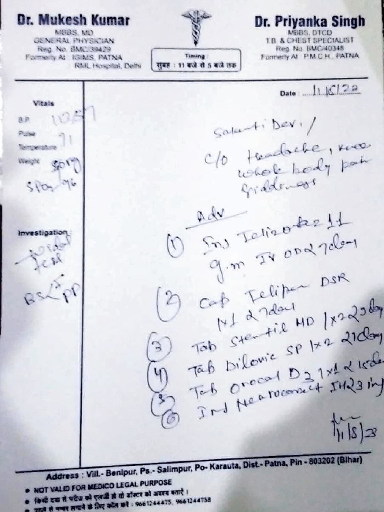 Dr. Mukesh Kumar - General Physician Profile | PDF