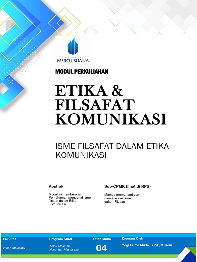 Etika dan Isme Filsafat Komunikasi | PDF