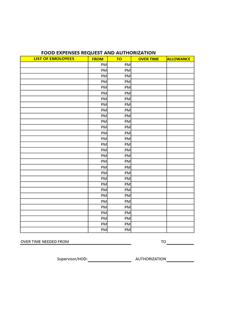 Refreshment Allowance Form | PDF