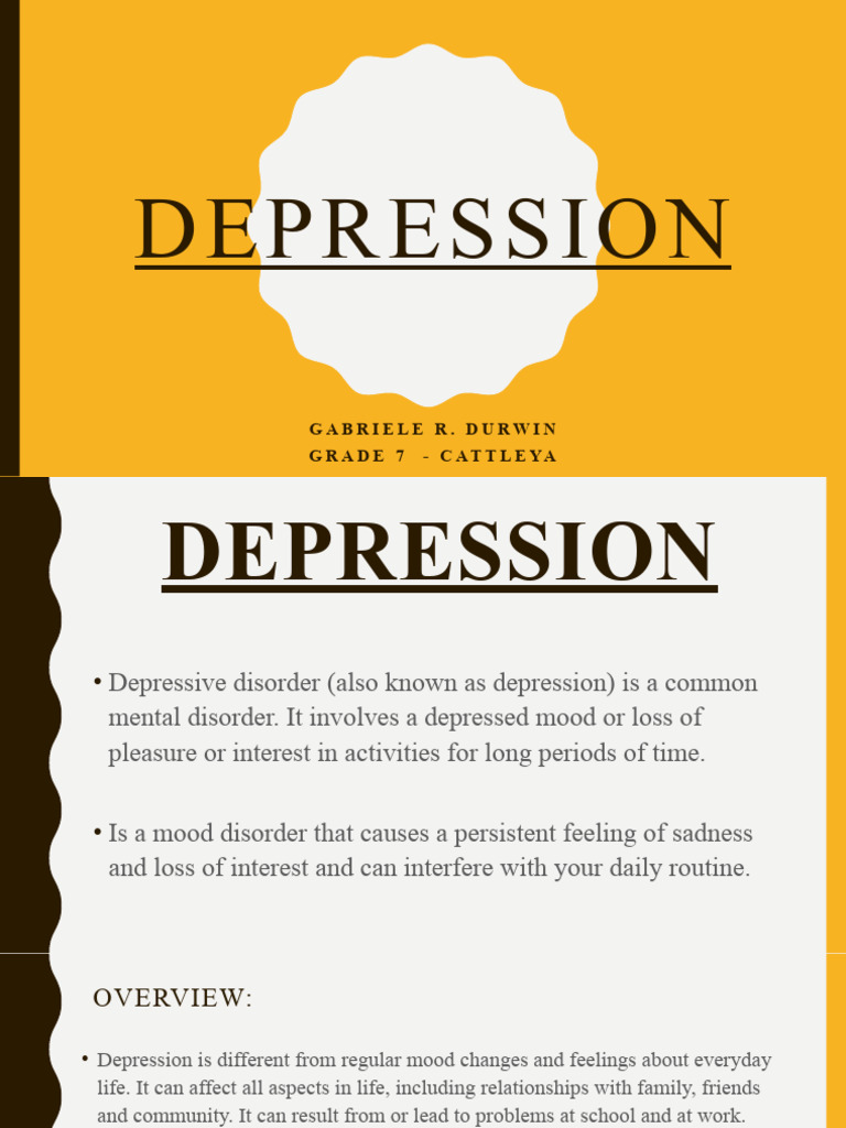 Gabriele R. Durwin (Depression Powerpoint Presentation) | PDF | Major ...