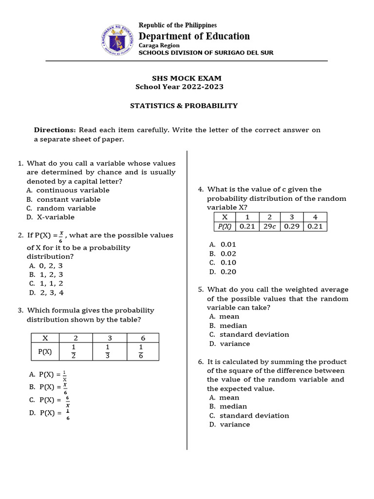 TQ Statistics & Probability | PDF | Estimator | Confidence Interval
