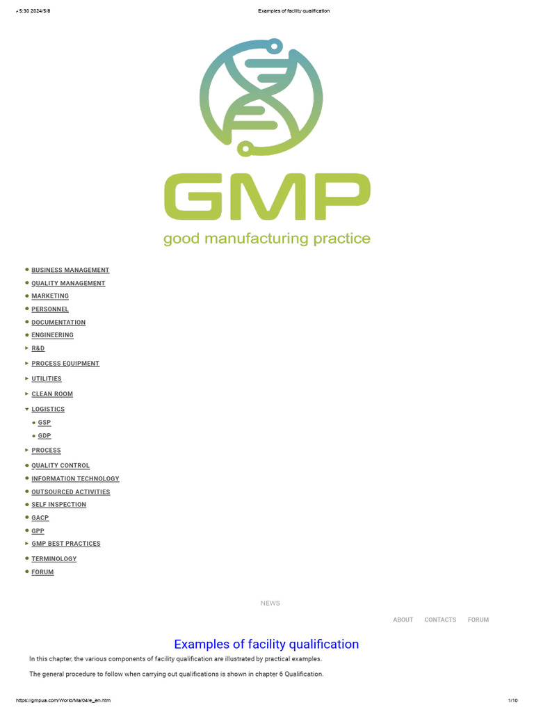 Examples of Facility Qualification | PDF | Verification And Validation ...