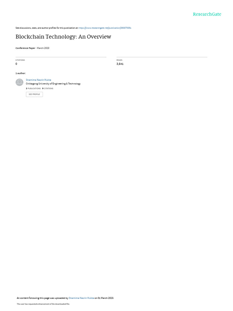 Blockchain Technology An Overview Pdf Cryptocurrency Peer To Peer