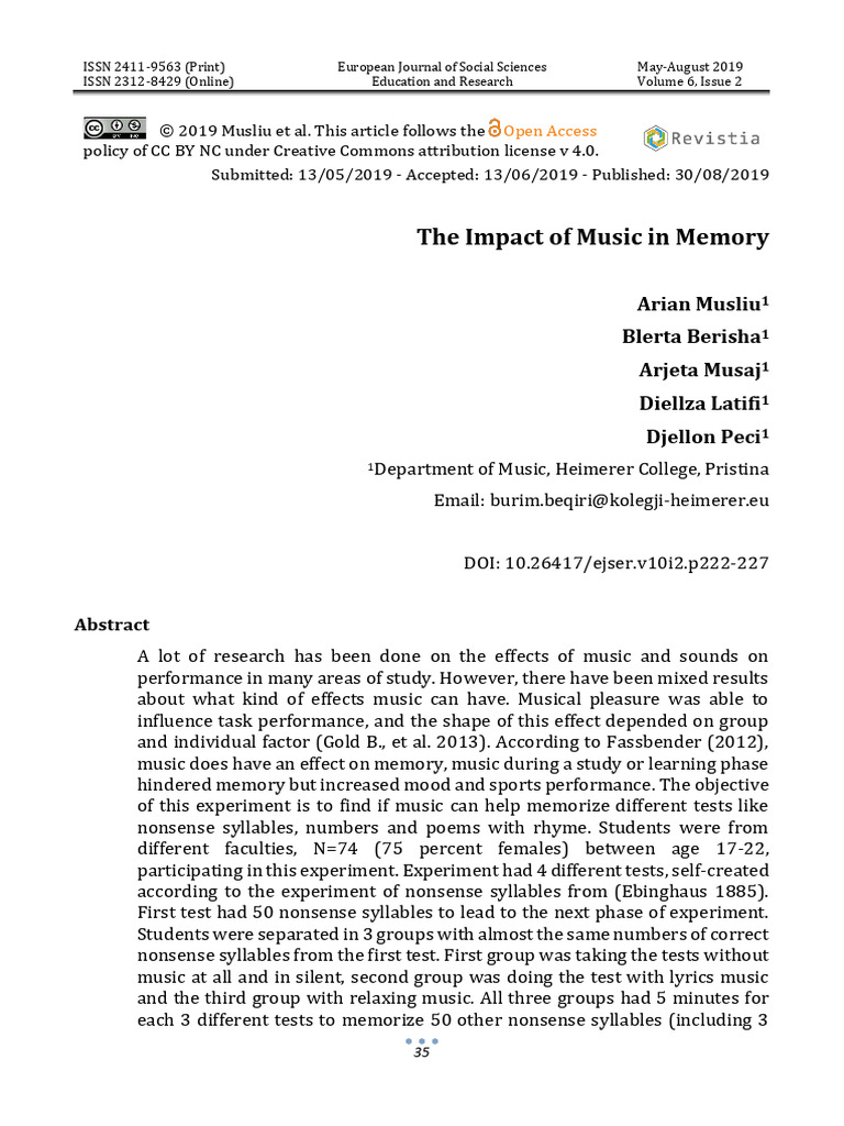 Musliu | PDF | Memory | Working Memory