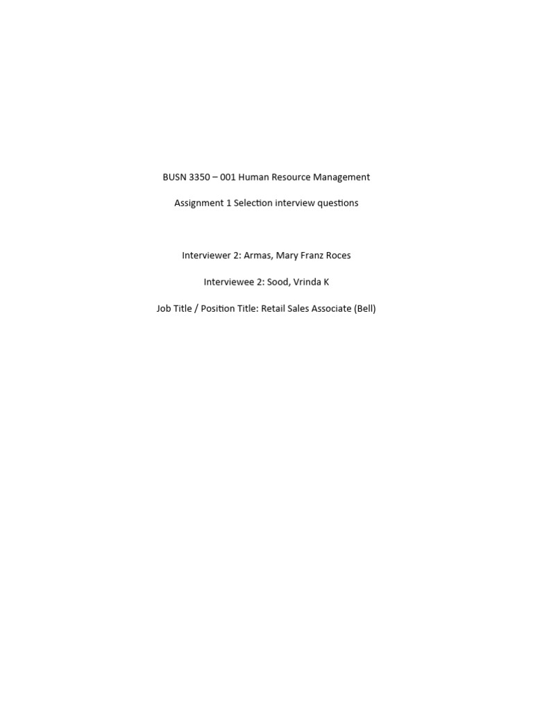 Retail Sales Associate Interview Questions | PDF | Retail | Sales