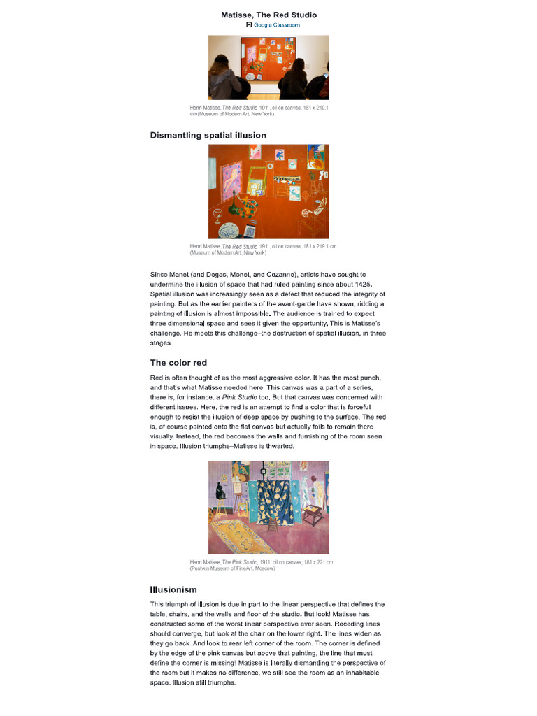 Matisse, The Red Studio 1 | PDF