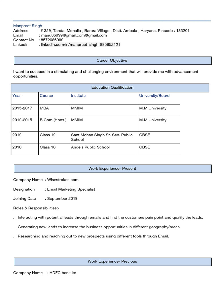 Manpreet Sing | PDF | Sales | Business