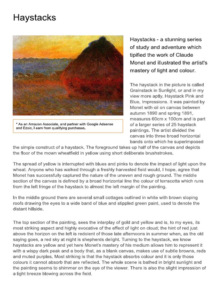 Haystacks by Claude Monet | PDF