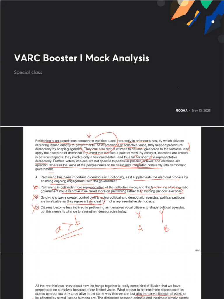 VARC Booster I Mock Analysis With Anno | PDF