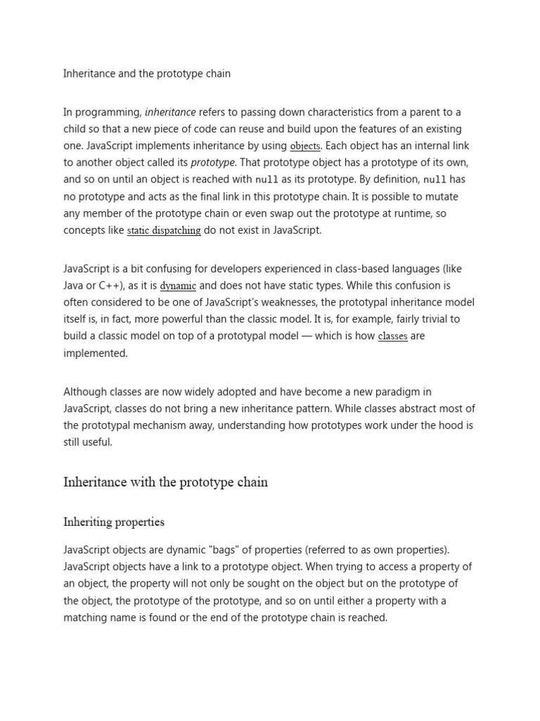 Prototypal Inheritance in JavaScript | PDF | Inheritance (Object Oriented Programming) | Object ...