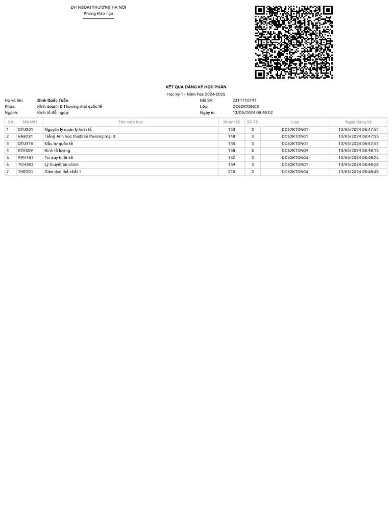 FTU2 - C NG Thông Tin Sinh Viên | PDF