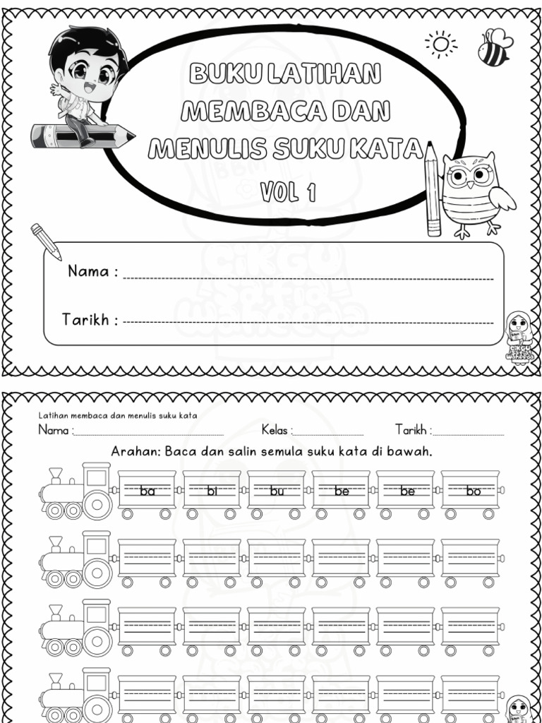 Latihan Membaca Dan Menulis Suku Kata VOL 1 | PDF