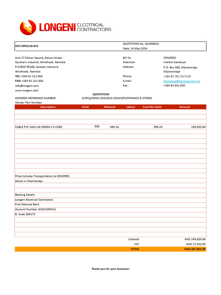 Cenored-35 X 4 Core Copper Cable | PDF