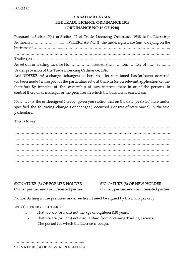 Dokumen - Tips - Sabah Malaysia The Trade Licence Ordinance 1948 ...