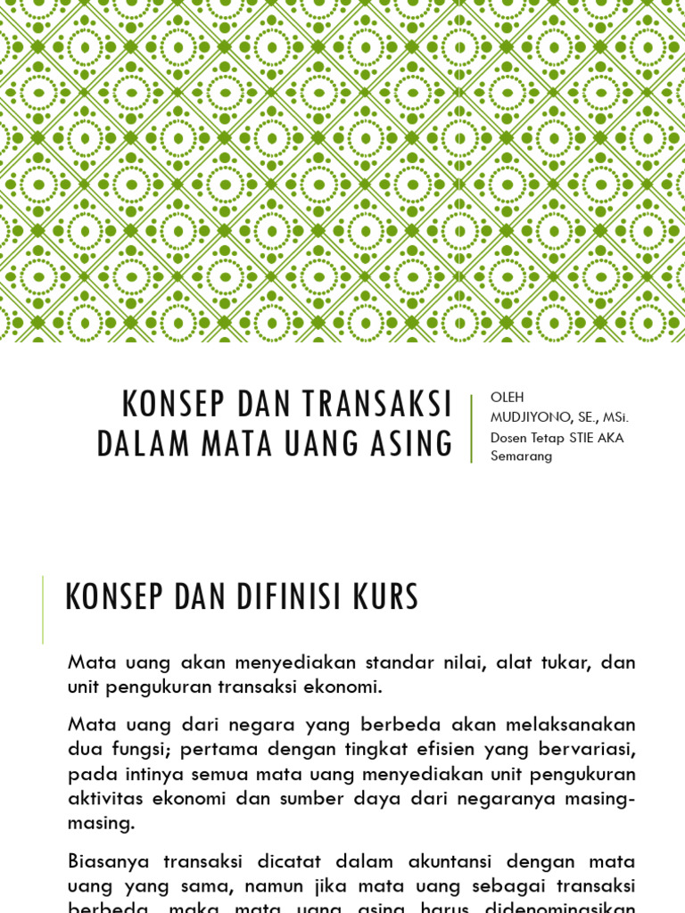 Transaksi Valuta Asing dan Kurs | PDF
