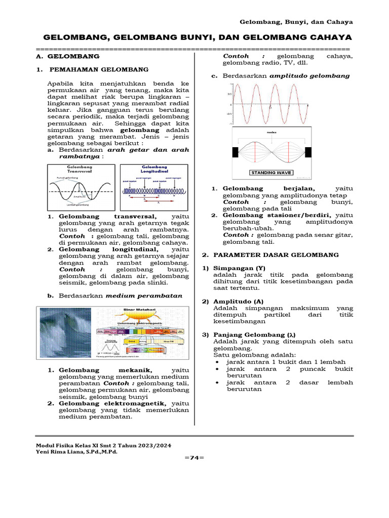 Gelombang: Jenis, Parameter, dan Persamaan | PDF