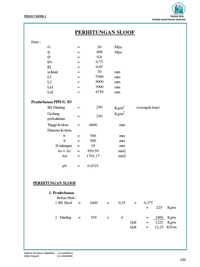 PERHITUNGAN SLOOF BETON | PDF