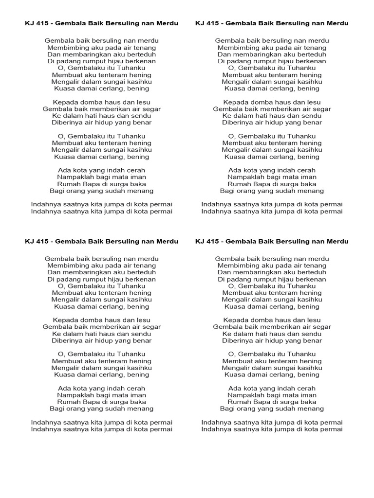KJ 415 Lirik | PDF | Puisi