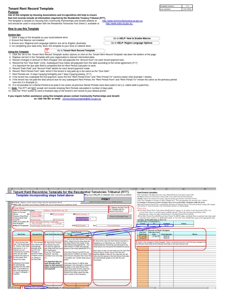 Tenant Rent Record Template: Purpose | PDF | Renting | Leasehold Estate