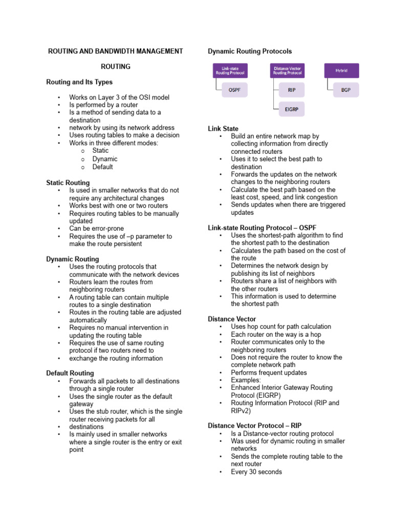 Routing and Bandwidth Management Guide | PDF | Routing | Router (Computing)