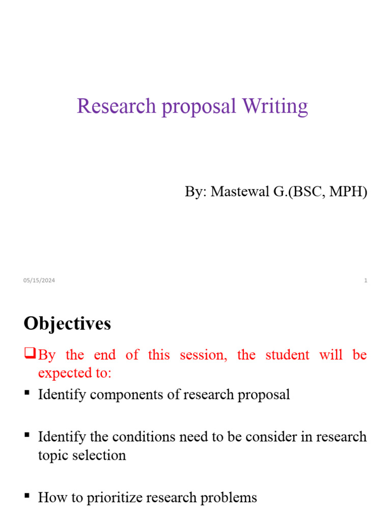 Research Proposal Writing and Research Topic Selection | PDF ...