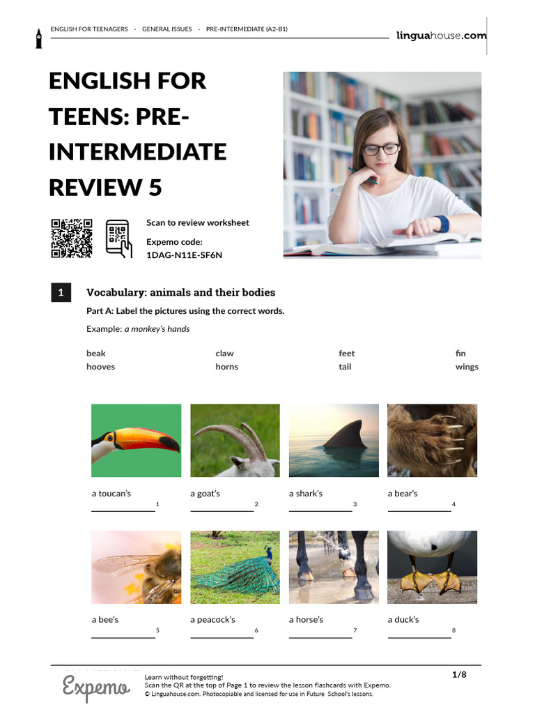 English For Teens Pre Intermediate Review 5 British English Student | PDF | English Language ...