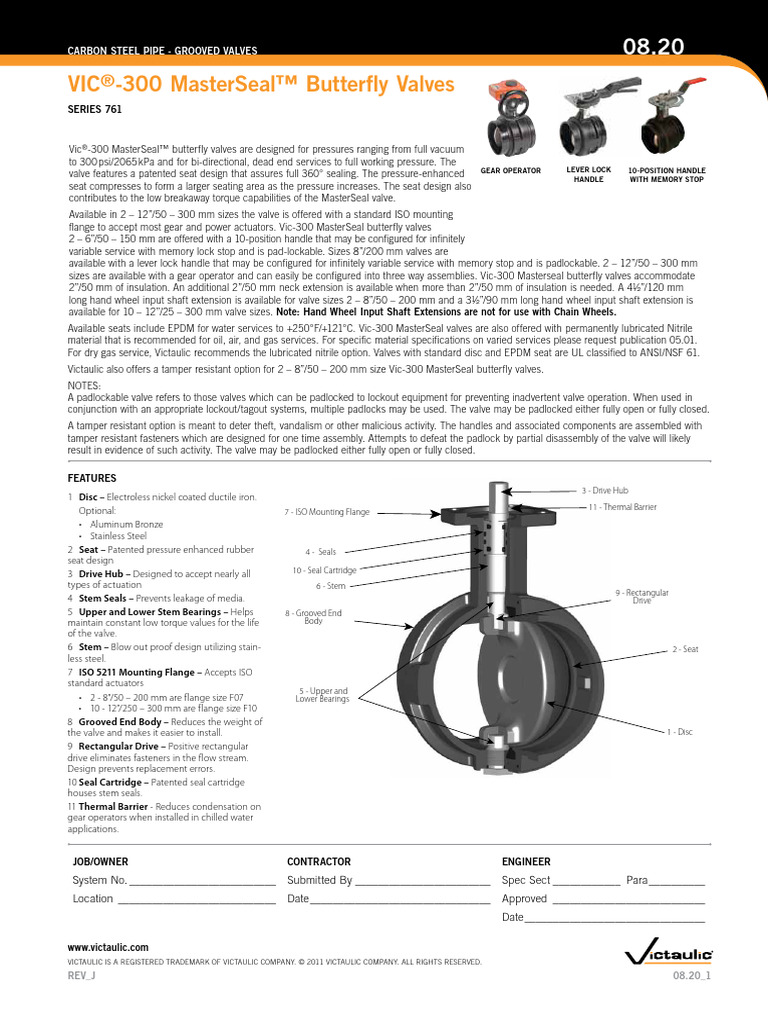 VIC 300 Butterfly Valves | PDF | Valve | Pipe (Fluid Conveyance)