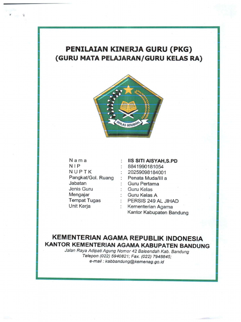 PKG RA Iis Siti | PDF