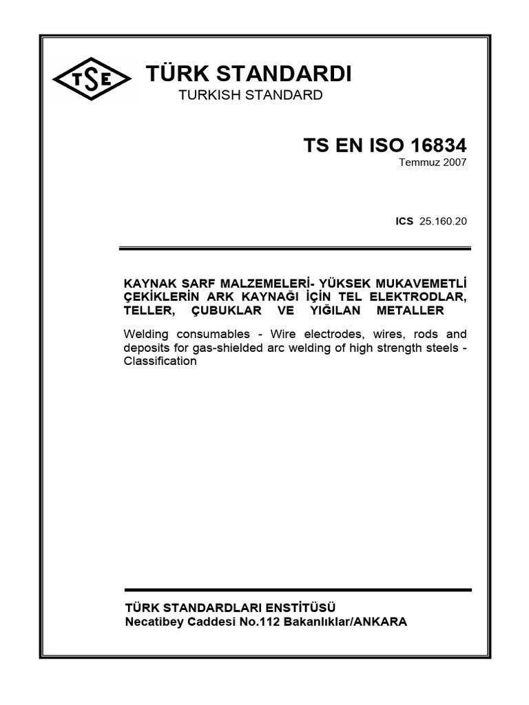 BS en Iso 16834 2007 | PDF | Welding | Construction
