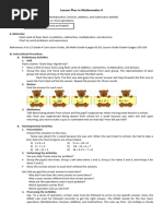 Grade 4-q2w4 (Matatag DLL) - Mathematics | PDF | Mathematics | Learning