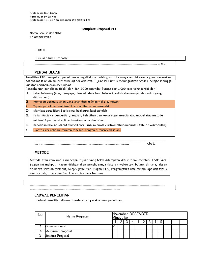 Contoh - Template Proposal PTK | PDF | Seni