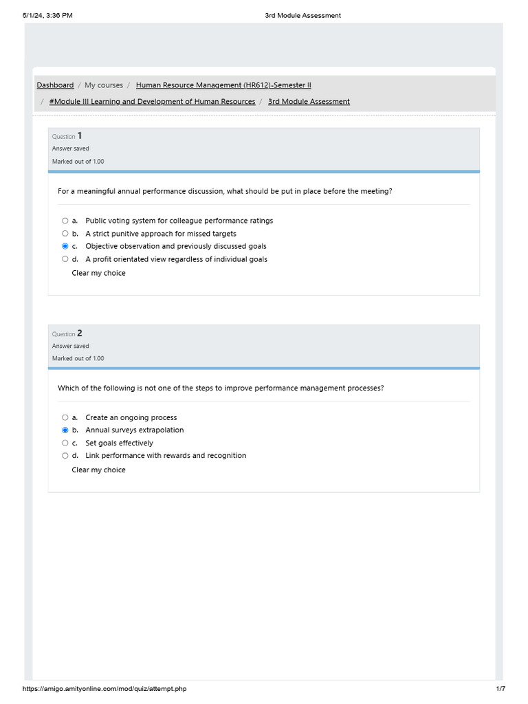 3rd Module Assessment HRM | PDF | Goal | Employment