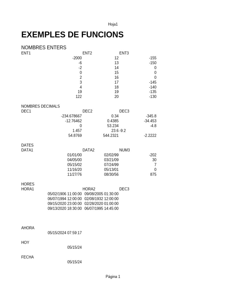 Fecha y Dia Excel | PDF