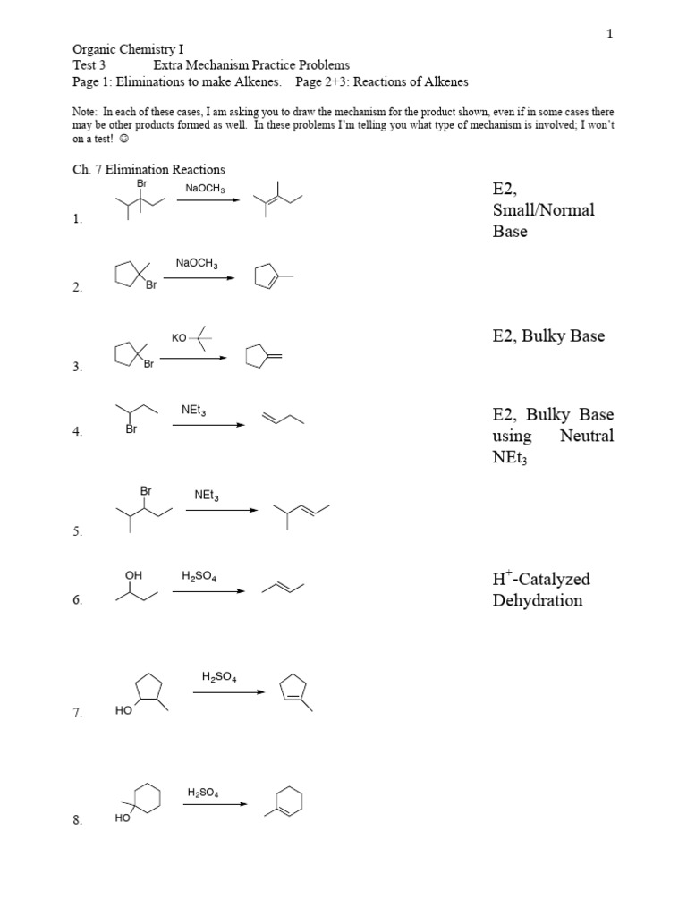 Organic Chemistry Mechanism Practice | PDF | Chemical Compounds | Molecules