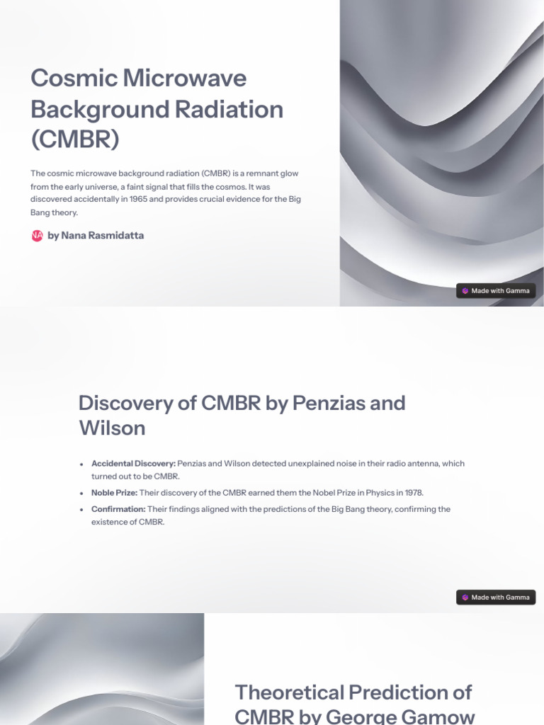 CMBR: Big Bang Evidence & Insights | PDF | Cosmic Microwave Background ...