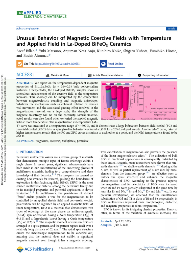 Unusual Behavior of Magnetic Coercive Fields With Temperature and ...