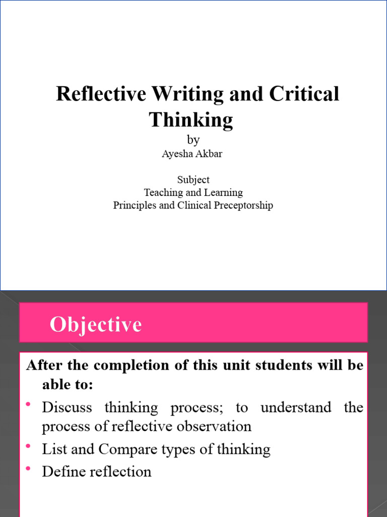 Reflective Writing | PDF | Critical Thinking | Thought